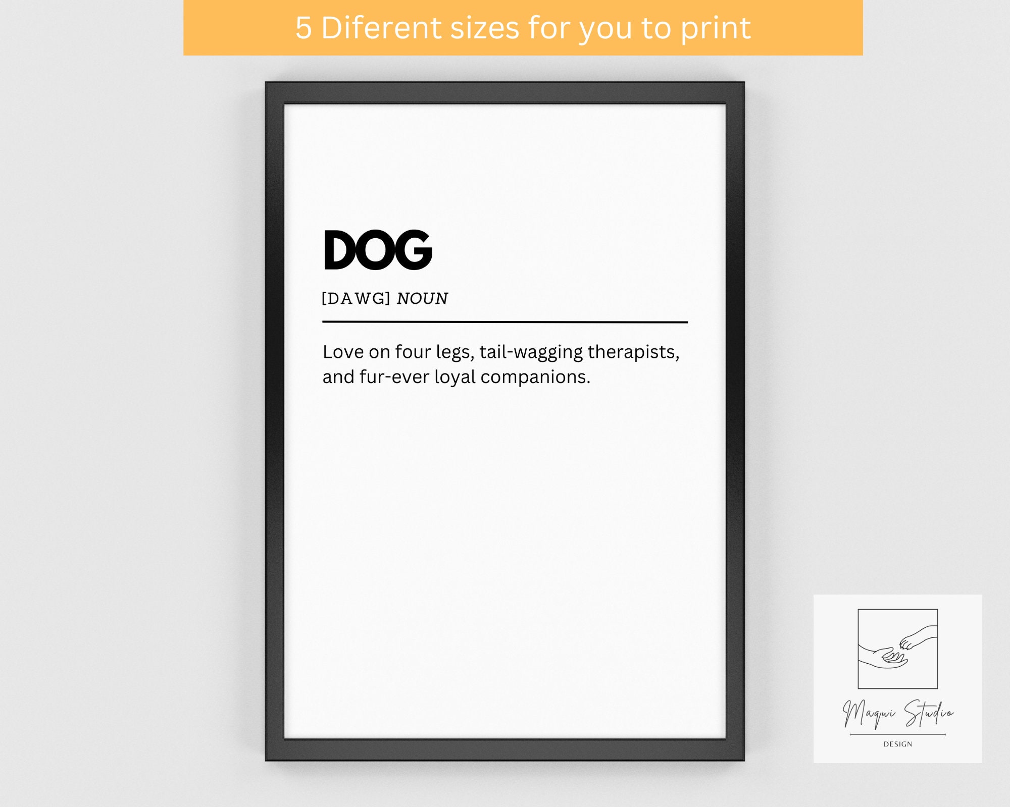 Dog Definition Wall Art Dog Quote Dog Definition Dog Mom - Etsy