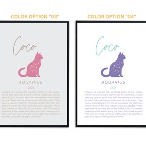 Cat Zodiac Signs, Custom Cat Poster, Personalized Cat Astrology Sign ...