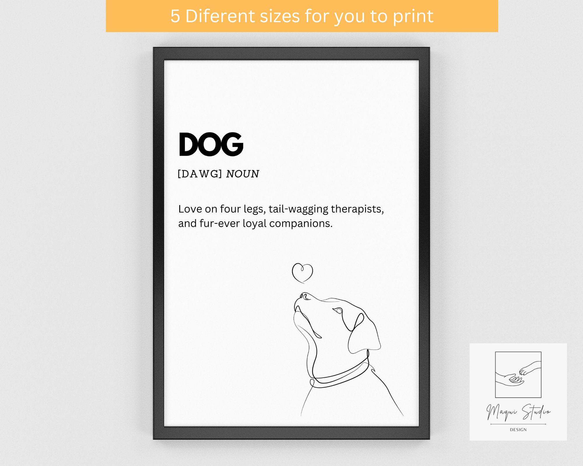 Dog Definition Wall Art Dog Quote Dog Definition Dog Mom Gift Dog Quote ...