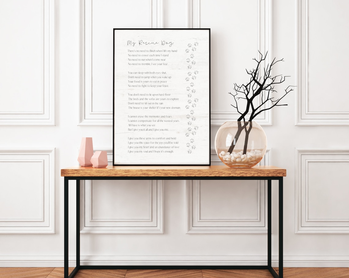 My Rescue Dog Poem Print - Shelter Dog Poem - Dog Poetry - Rescue Dog ...