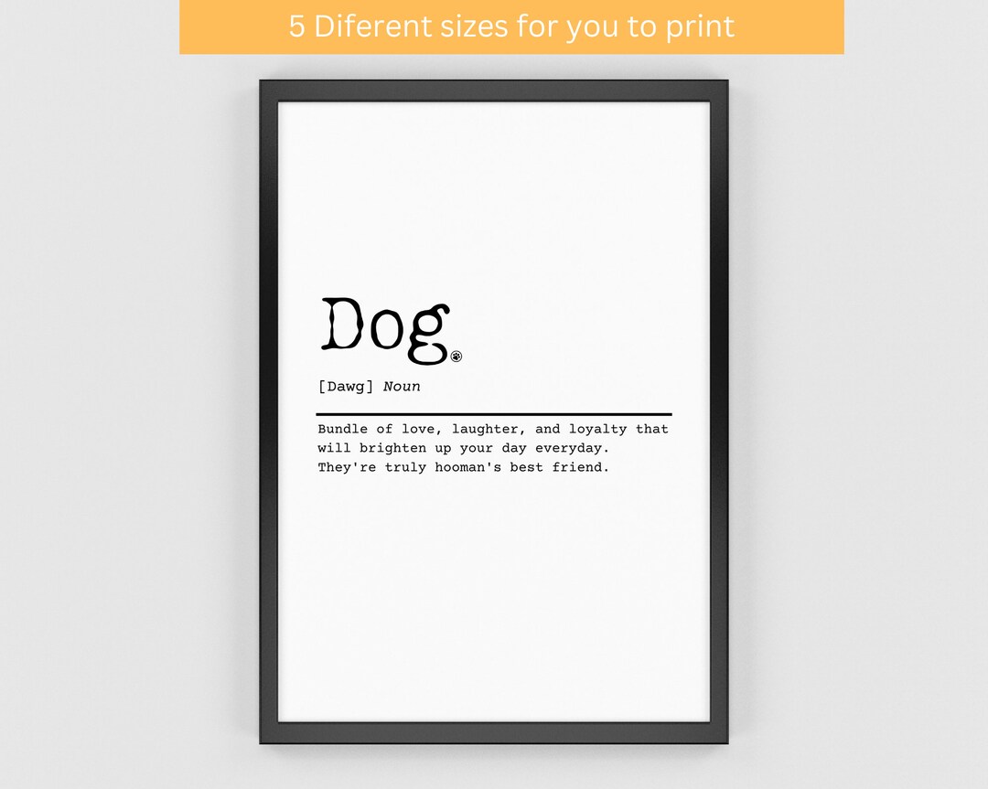 Dog Definition and Meaning Dog Quotes Mother's Day Gift Definition of ...