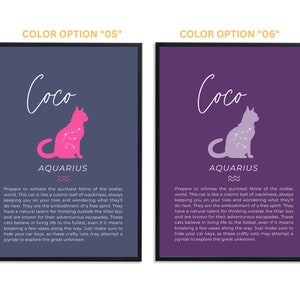 Cat Zodiac Signs, Custom Cat Poster, Personalized Cat Astrology Sign ...