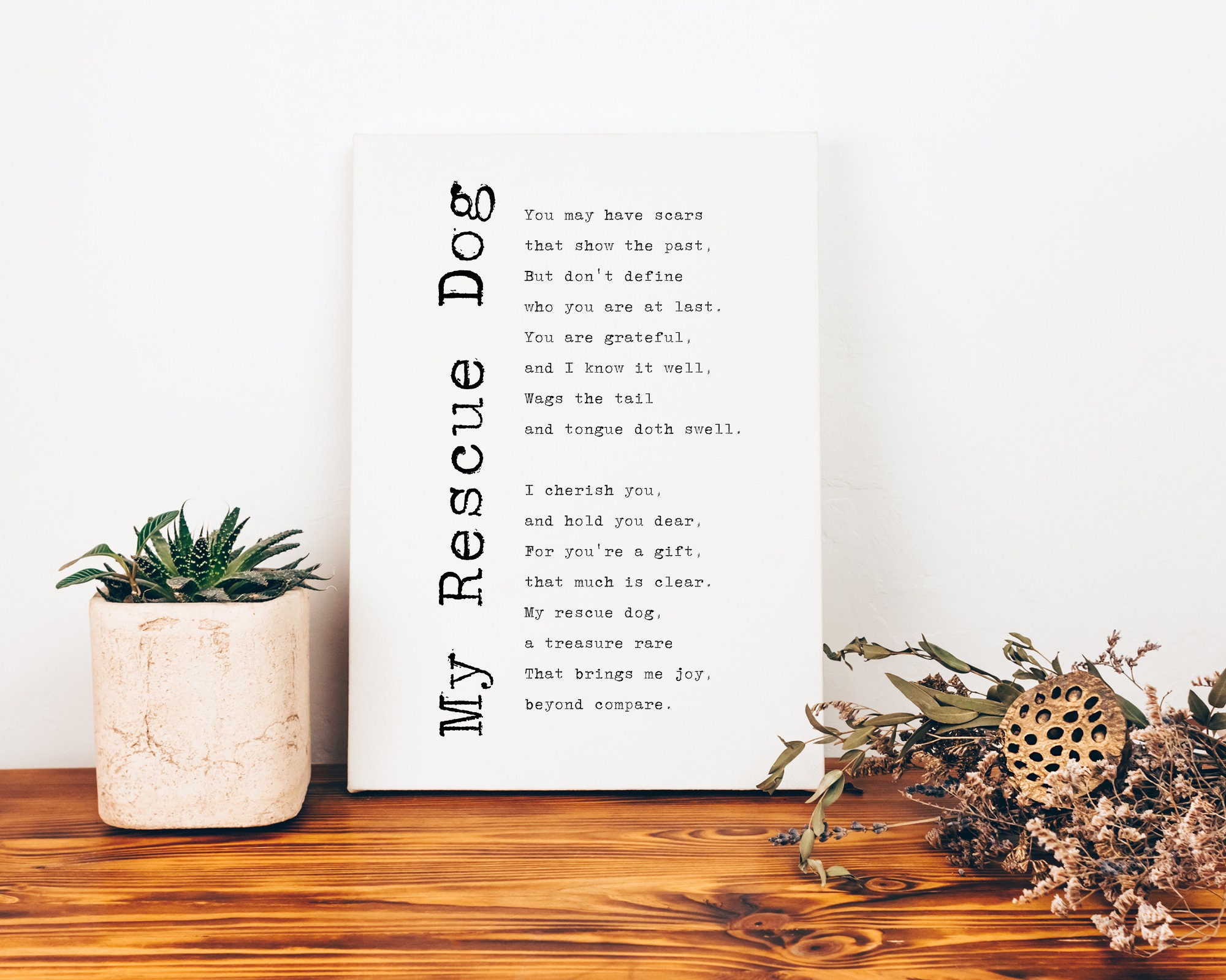 My Rescue Dog Poem Print - Rescue Dog Mom - Dog Mom Gift - Dog Poem ...