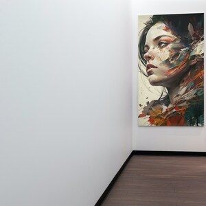 Half Woman Wall Art ,abstract Artwork, Modern Canvas Art,woman Face Art ...