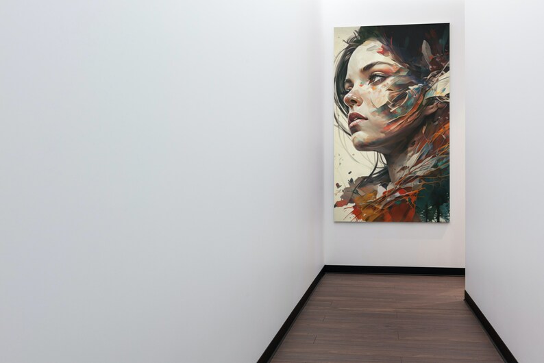 Half Woman Wall Art ,abstract Artwork, Modern Canvas Art,woman Face Art ...