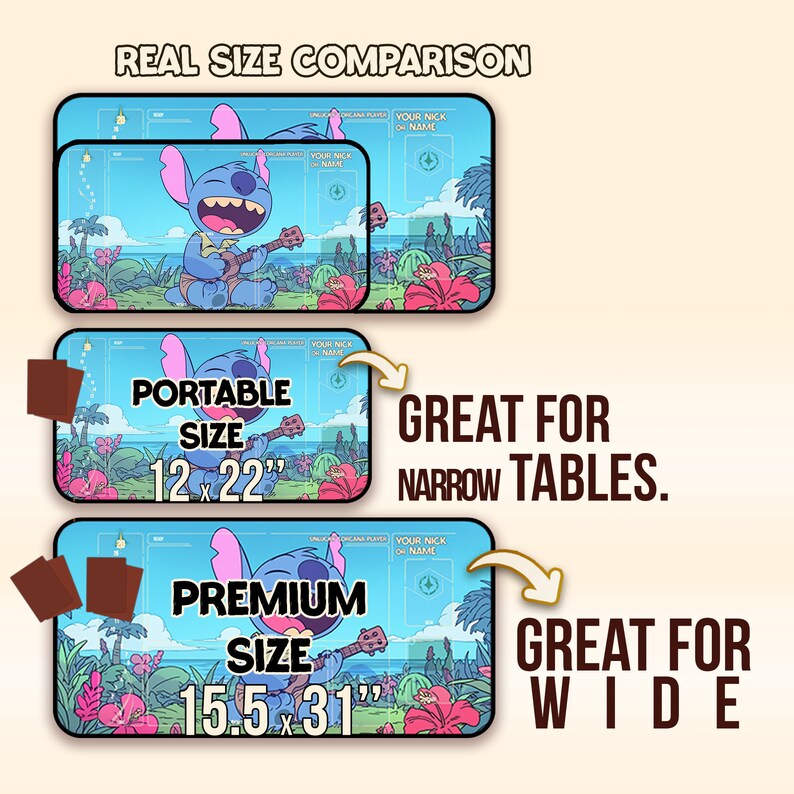 Lorcana Playmat Cute Stitch, Personalized TCG Table Mat Rock Star Card ...