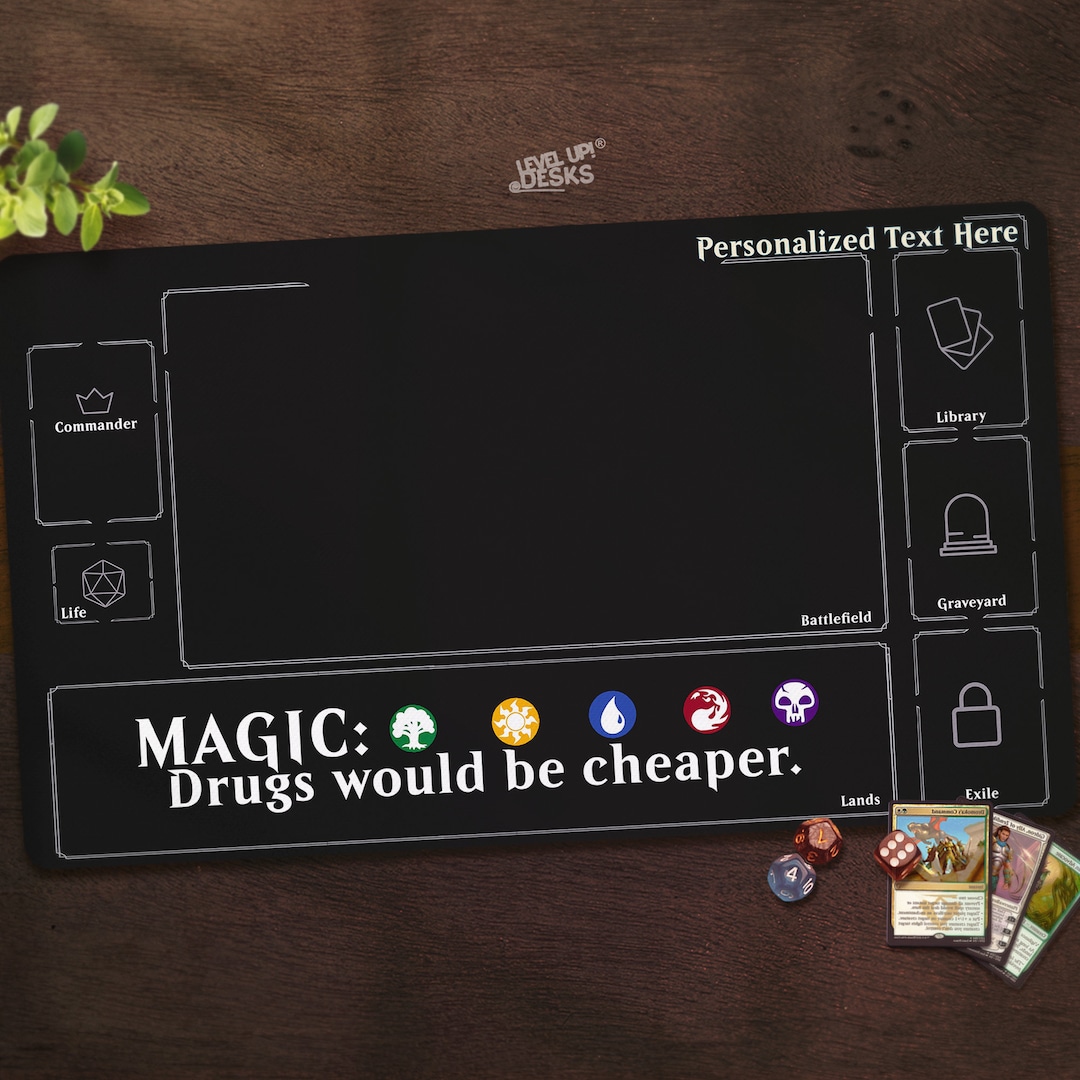 Personalized Funny Mtg Playmat: Simple Commander Zones Play Mat, Mana ...