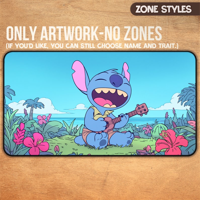 Lorcana Playmat Cute Stitch, Personalized TCG Table Mat Rock Star Card ...