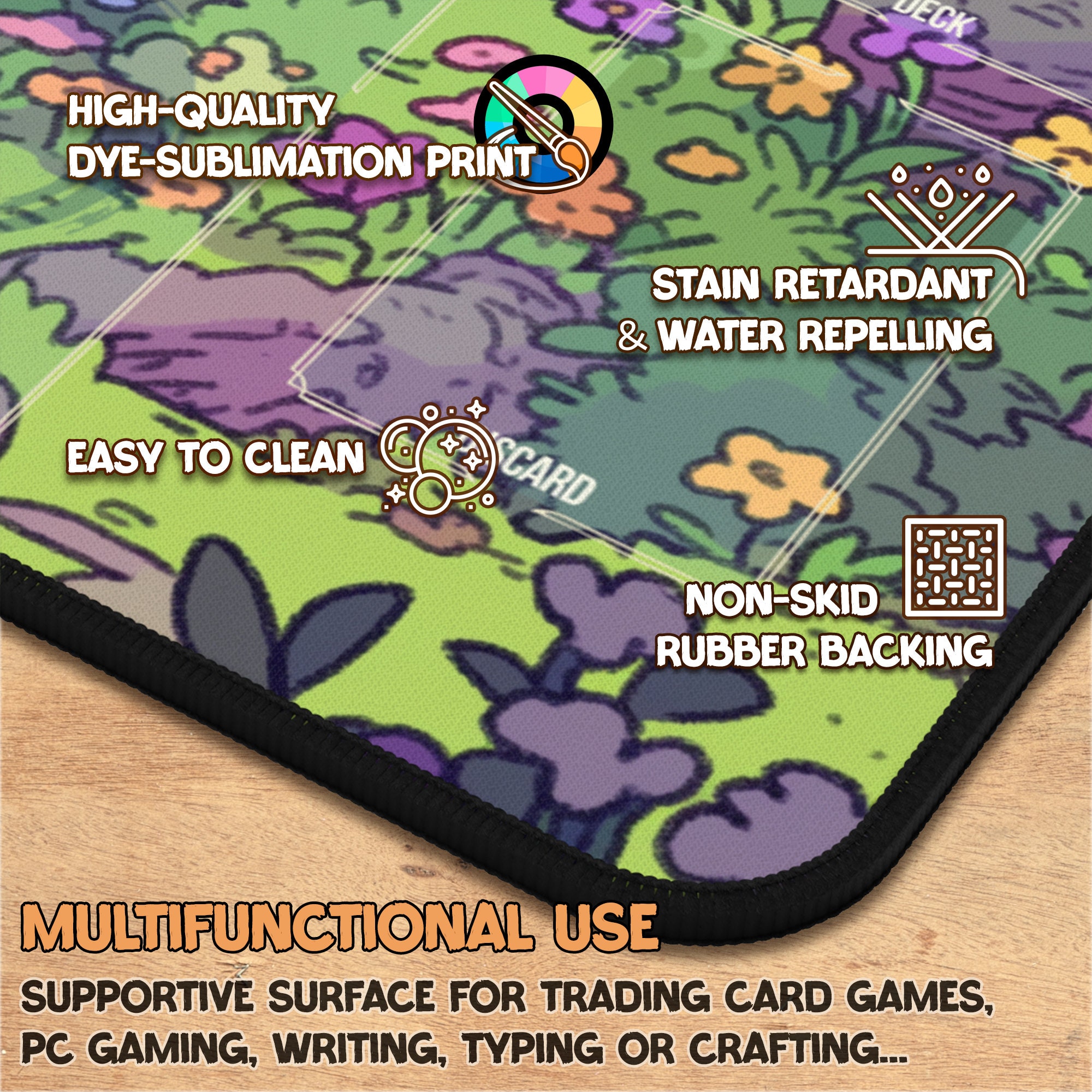 Lorcana Playmat Madam Mim, Personalized Text, Cartoon TCG Play Mat With ...