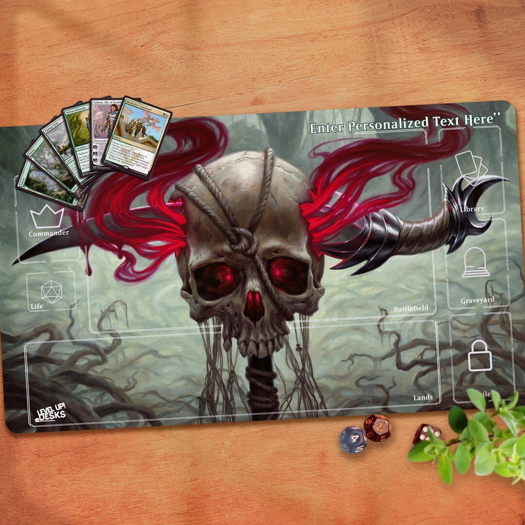 Swamp Skull Mtg Playmat // Personalized 24''X14'' Custom Tcg Black Card ...