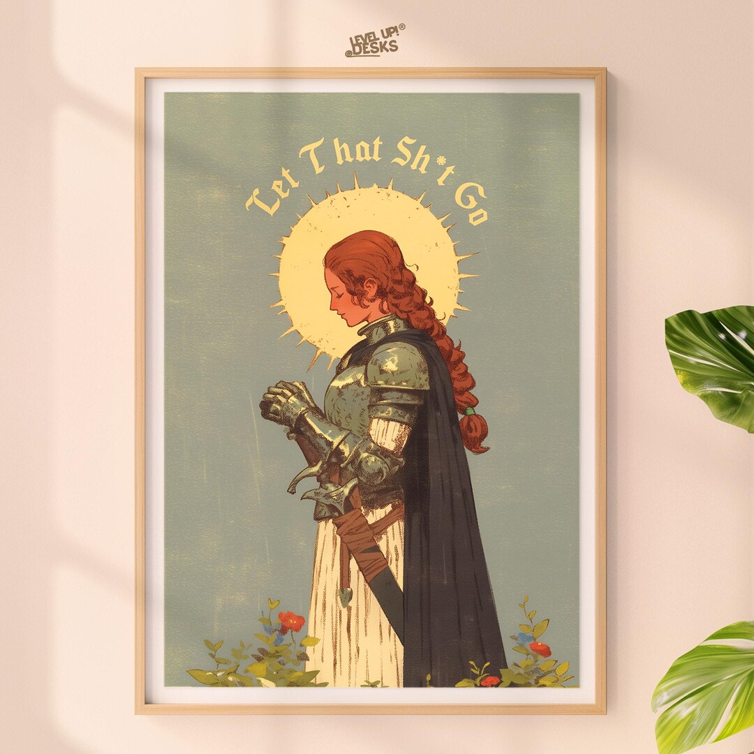 Relaxation Knight Retro Poster, Personalized Funny Quote Print, Dnd ...