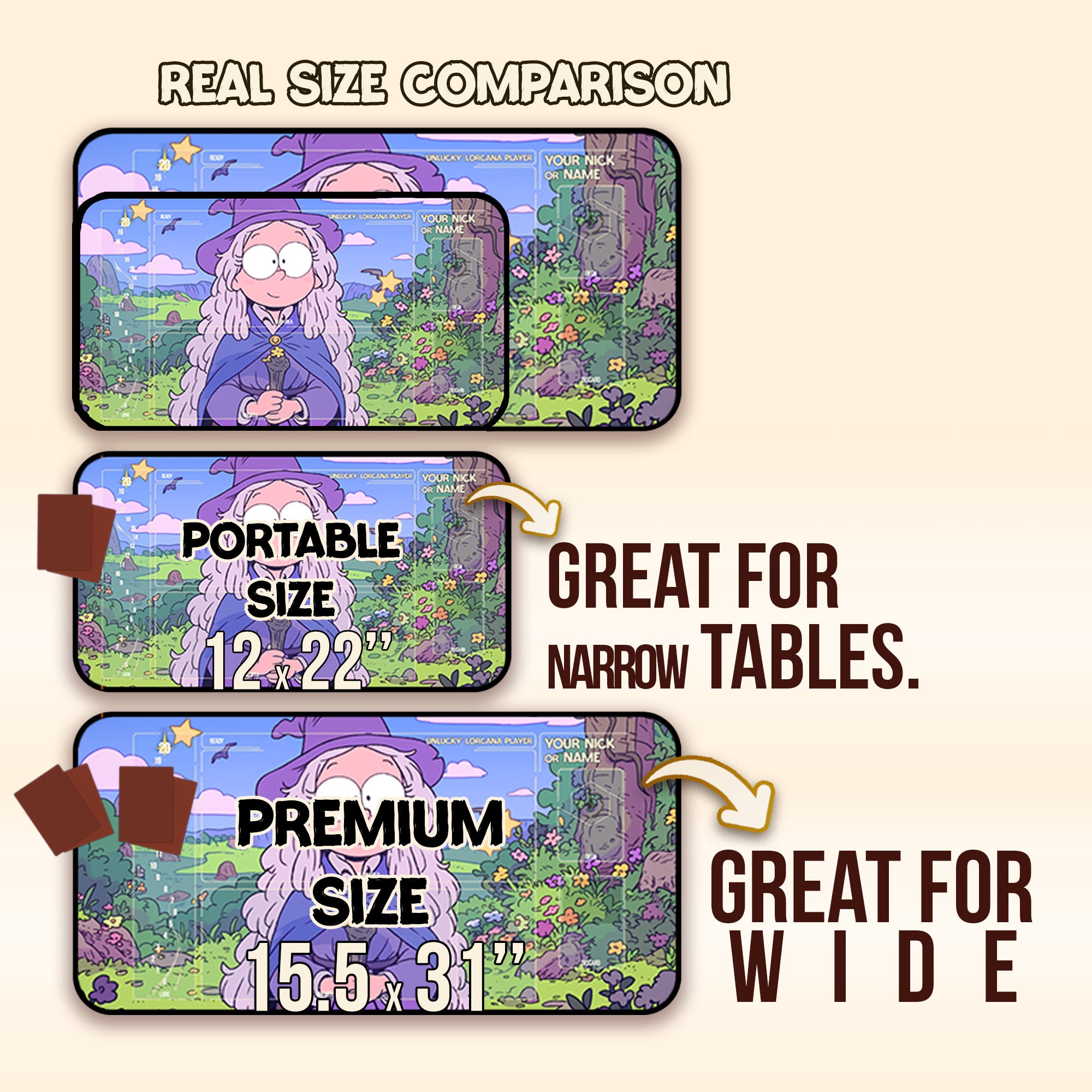 Lorcana Playmat Madam Mim, Personalized Text, Cartoon TCG Play Mat With ...