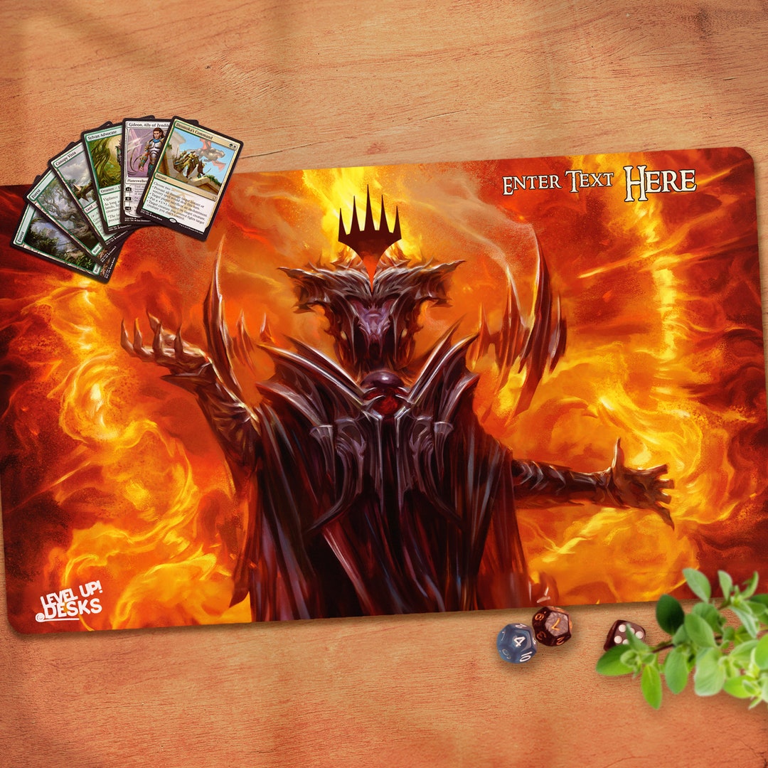 Sauron Mtg Playmat, One Ring Magic the Gathering Deskmat With Zones ...