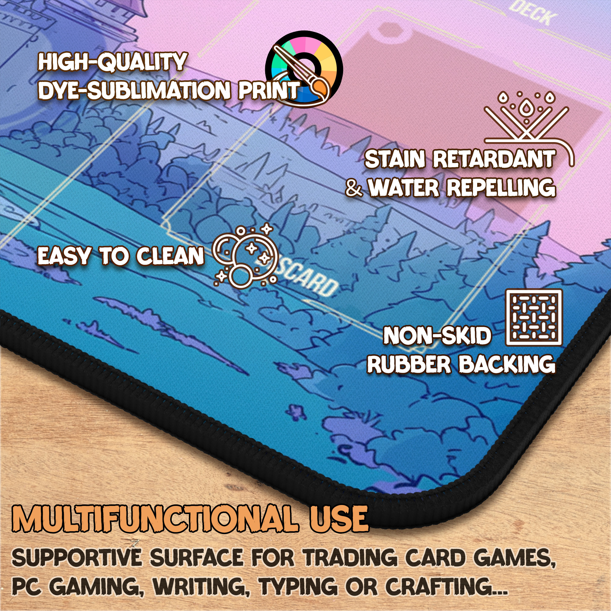 Cute Castle Lorcana Playmat, Personalized Cartoon TCG Play Mat With ...