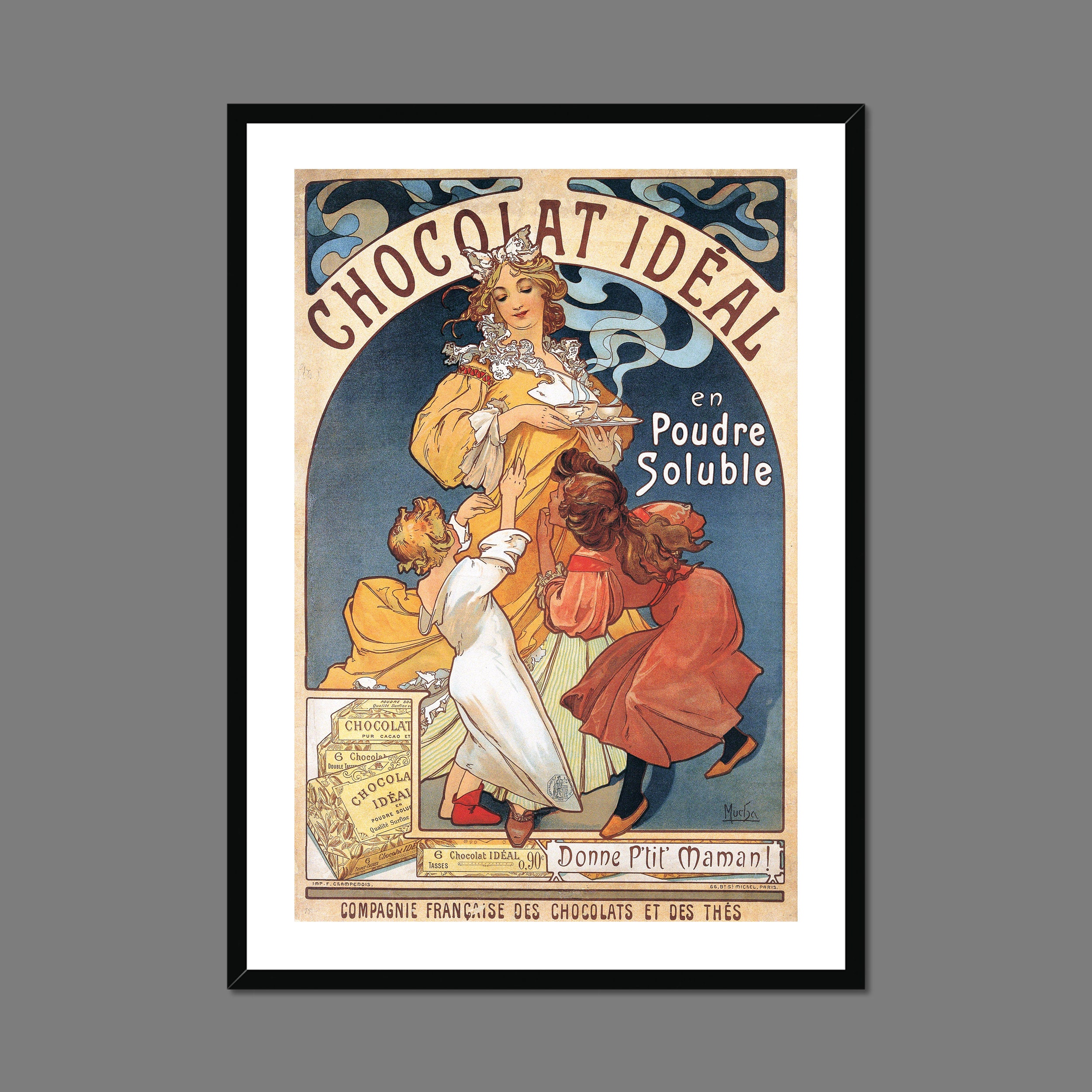 Alphonse Mucha, Art Nouveau Poster Print, Chocolate Ideal (1898 ...