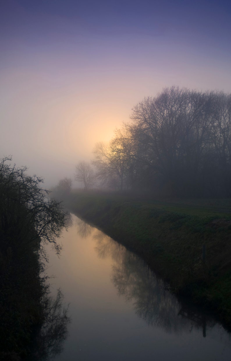 Misty Dawn at Barmston Drain, East Yorkshire , Fine Art Prints ...