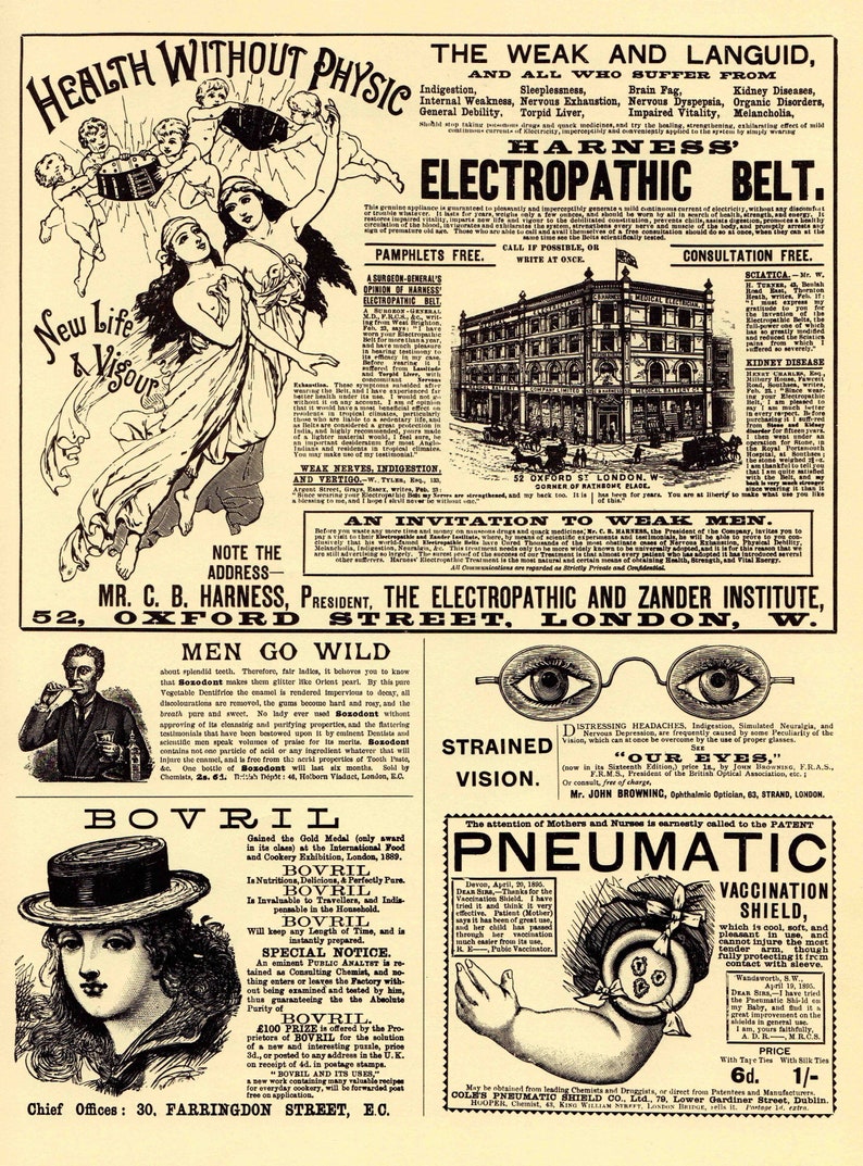 1891 Antique Victorian Advertisement - Mixed Health Products - DIGITAL ...
