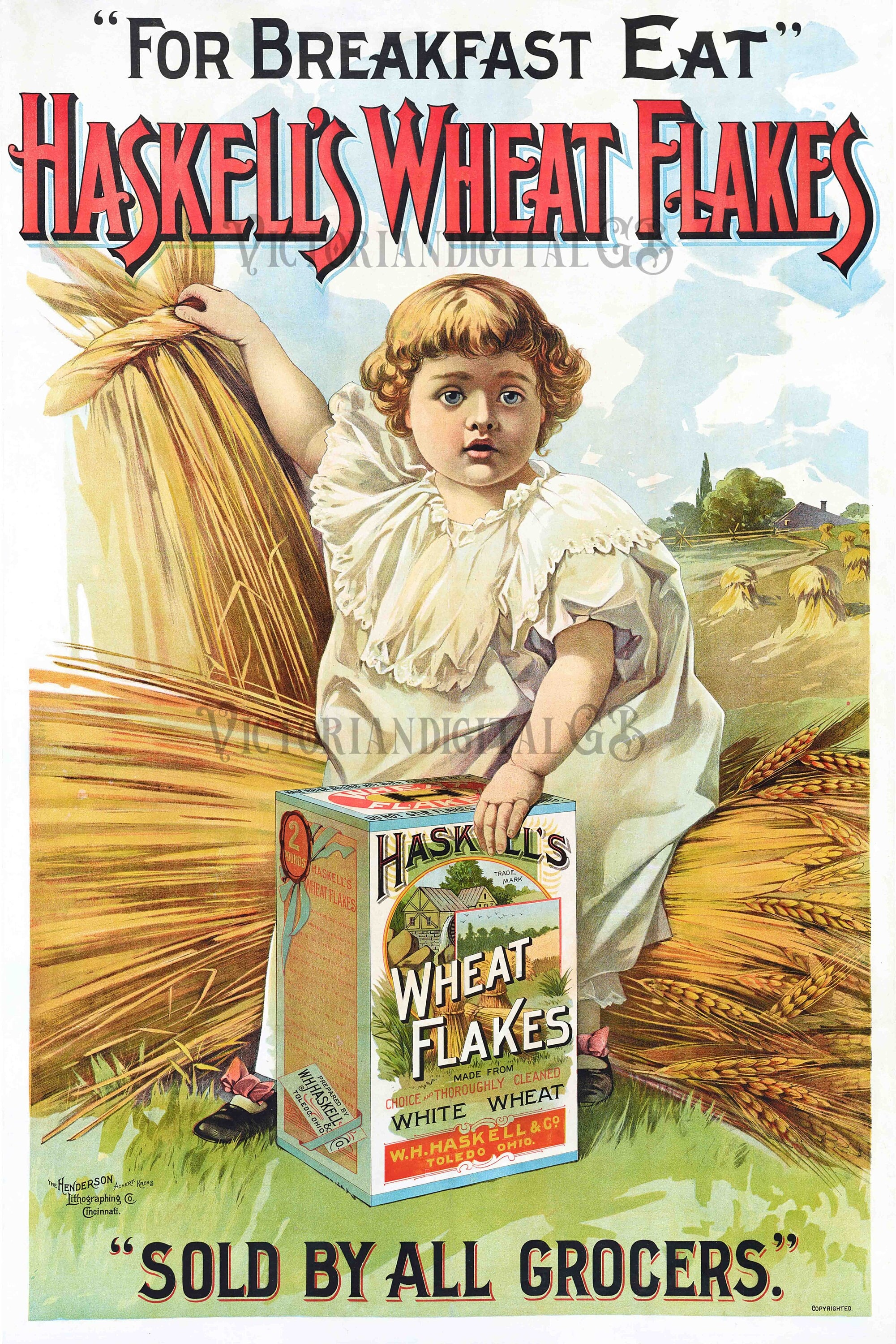 Antique Victorian Advertisement - Poster - Wheat Flakes With Child ...