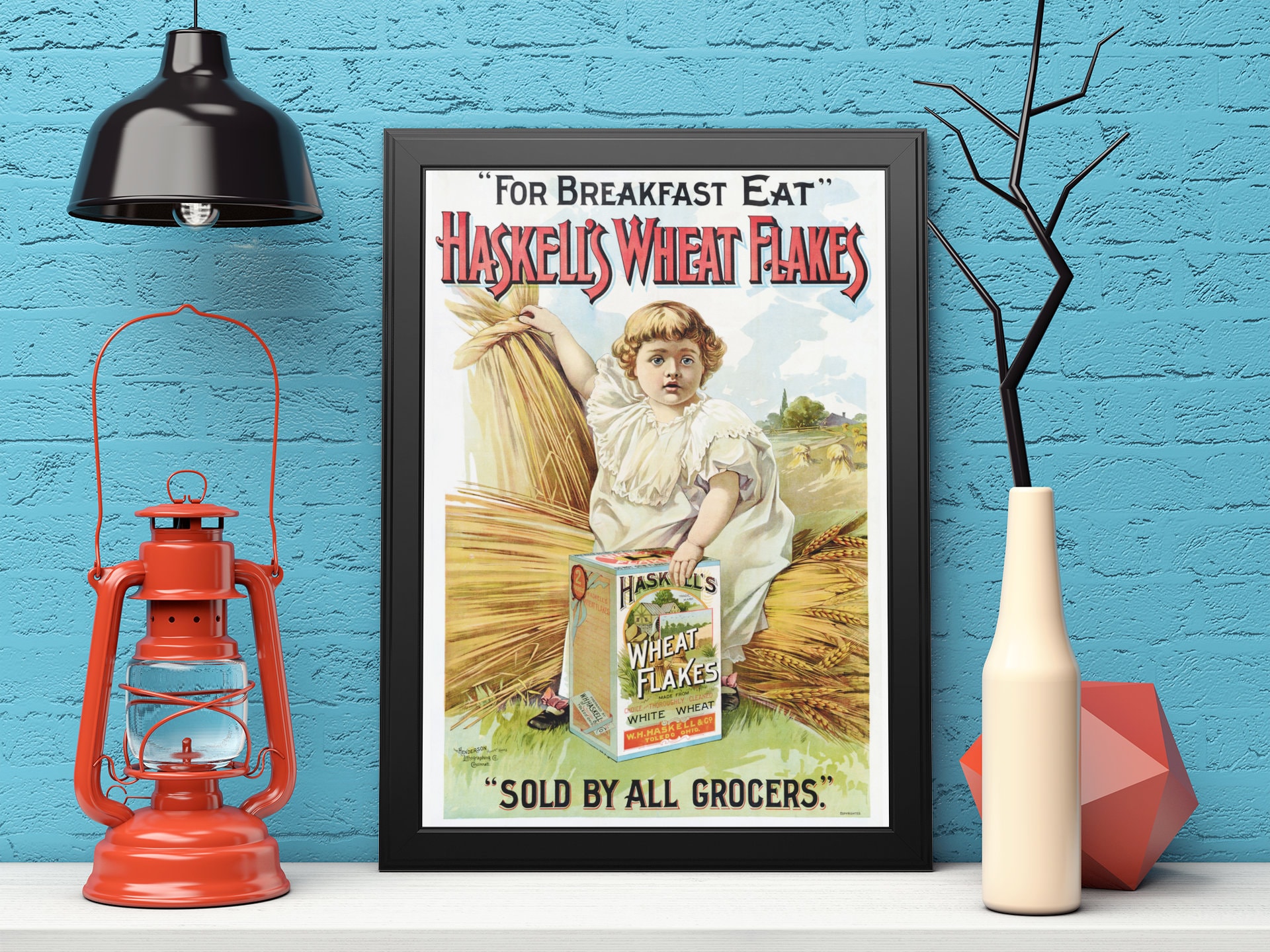 Antique Victorian Advertisement - Poster - Wheat Flakes With Child ...