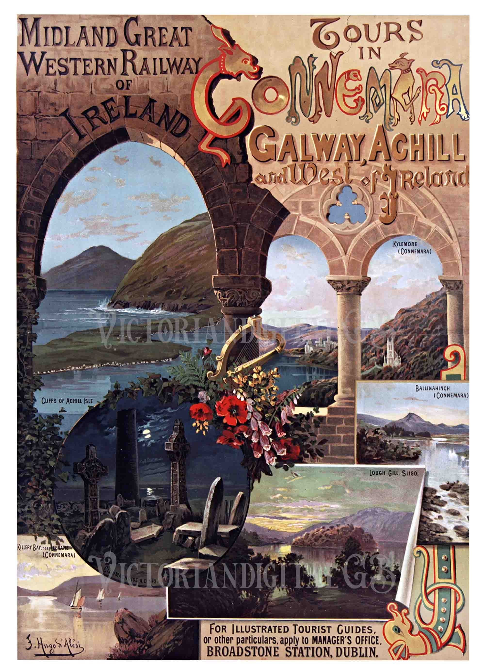 Antique Victorian Advertisement - Poster - Great Western Travel ...