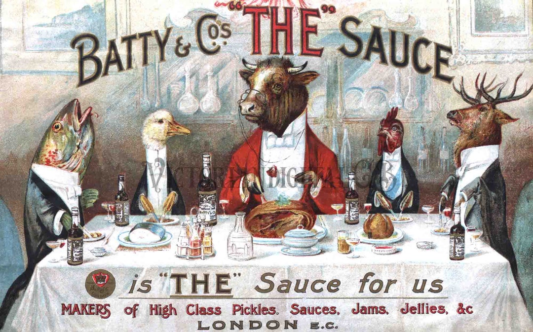 Antique Victorian Advertisement - Poster - Batty & Co Sauce - DIGITAL ...