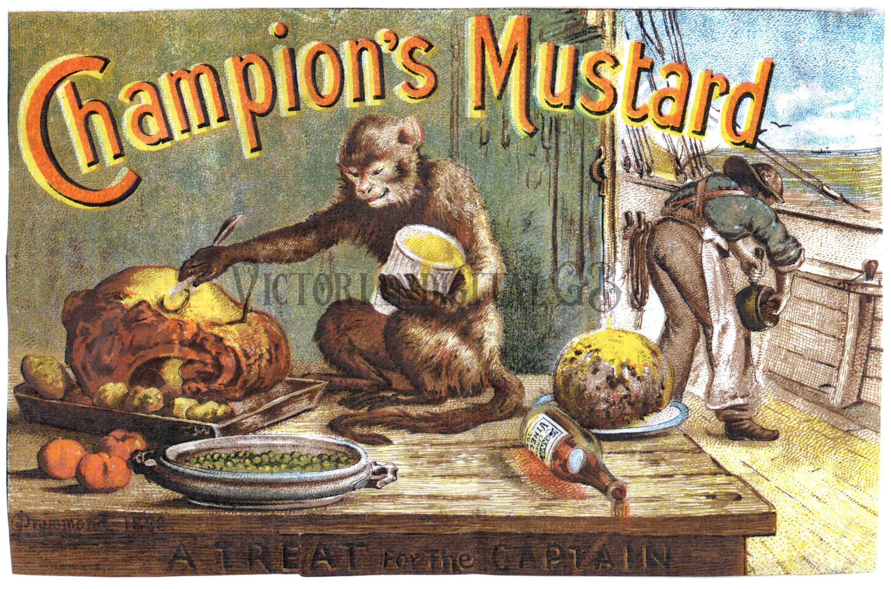Antique Victorian Advertisement Poster Champion's Mustard Poster Advert ...