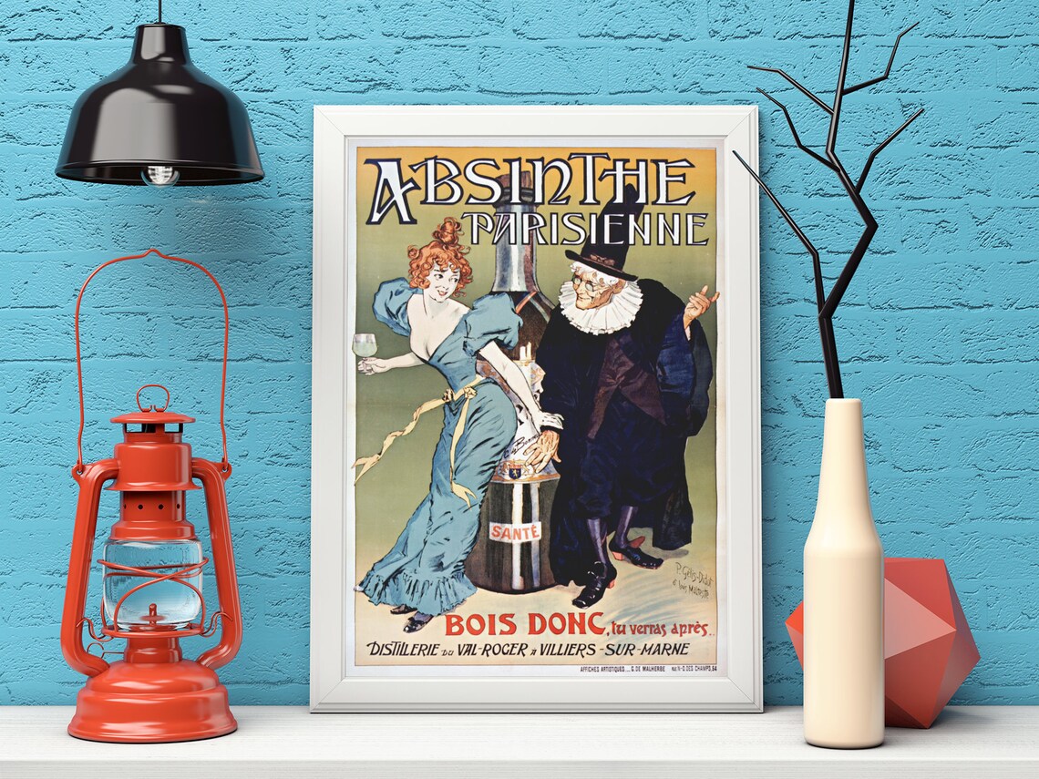 Art Nouveau Poster, 1888 Victorian Advertisement, Absinthe Aperitif ...