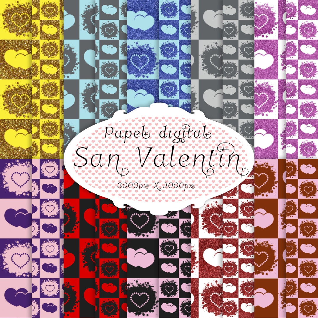 Valentine's Day Digital Paper, Valentine's Day Scrapbooking Paper ...