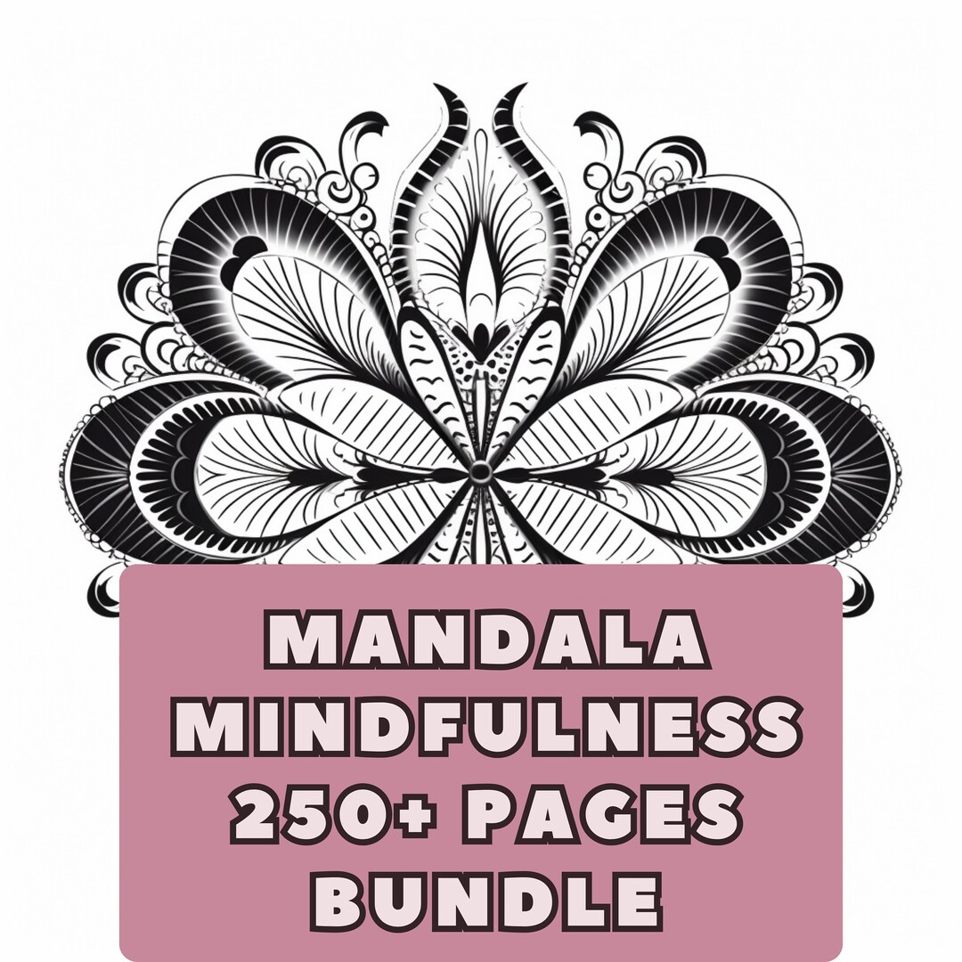 Mandala Coloring Book - 250 Pages Bundle - Relaxing Mandala Coloring ...