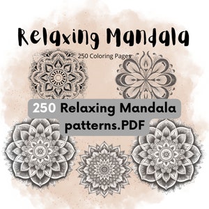 Mandala Coloring Book - 250 Pages Bundle - Relaxing Mandala Coloring ...