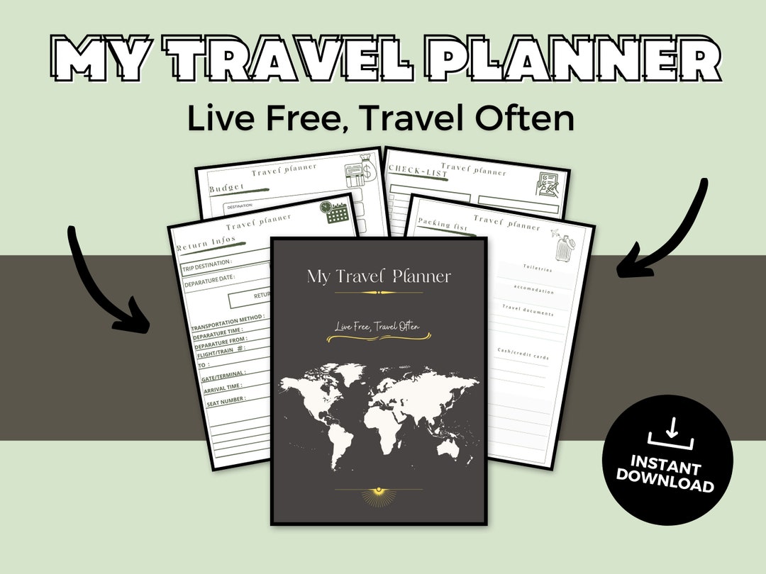 Travel Planner Printable Letter PDF Pages - Etsy