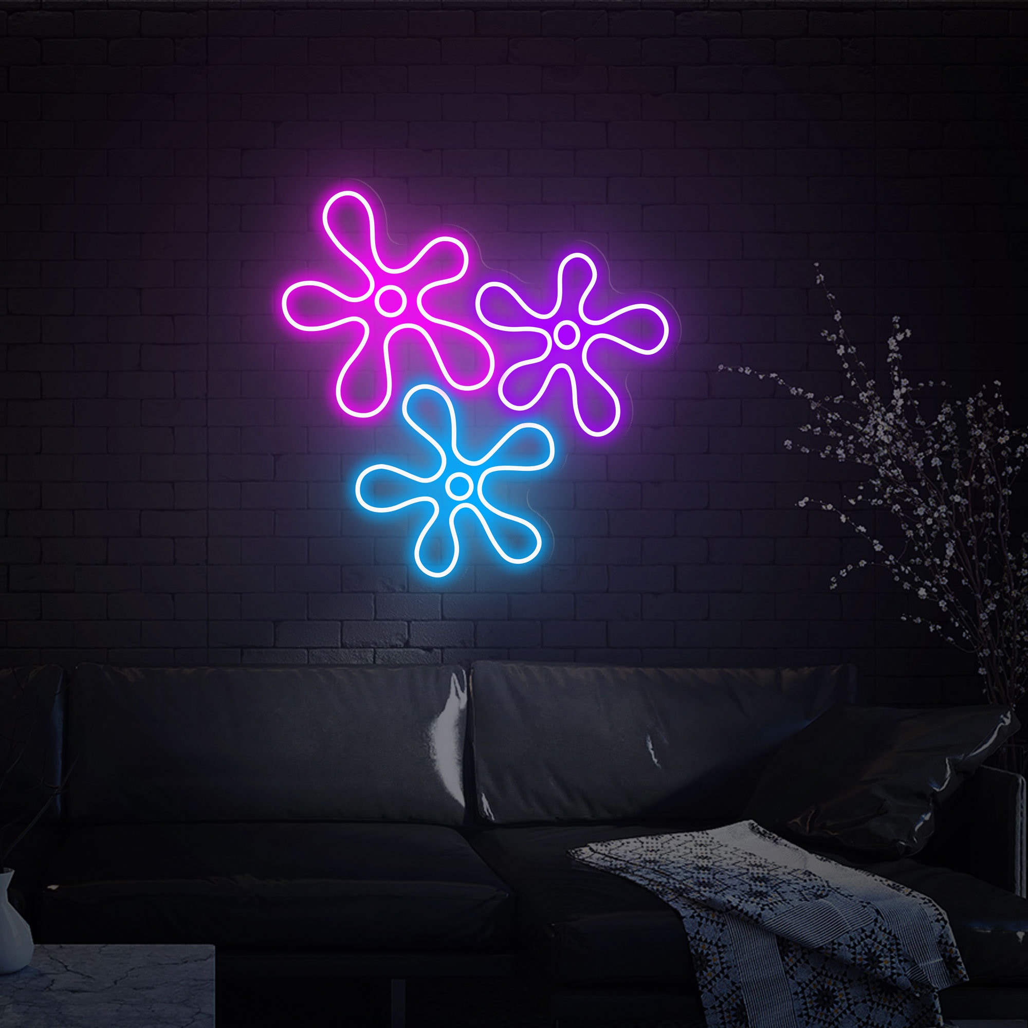 Neon Glowing Flowers