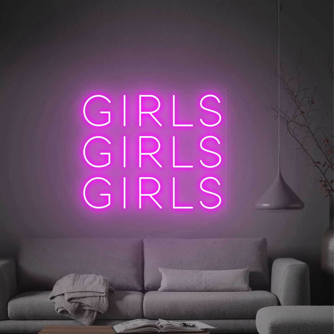 Girls Girls Girls Neon Sign Neon Sign Wall Decor Custom Led - Etsy