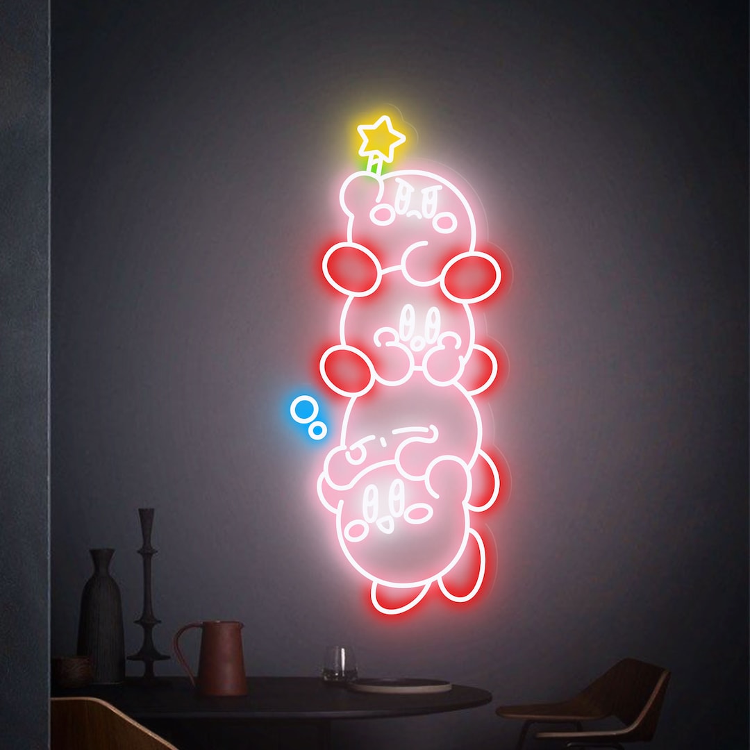 Kirby Neon Sign Kirby Decor Custom Kirby Neon Sign Kawaii - Etsy UK