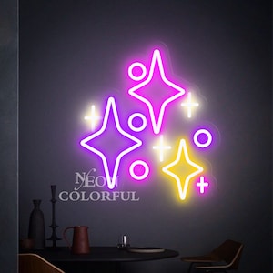 Sparkle Stars Led Neon Sign Kids Room Decor Personalized - Etsy