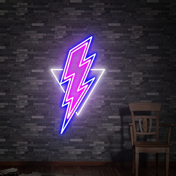 Neon Lightning Bolt - Etsy