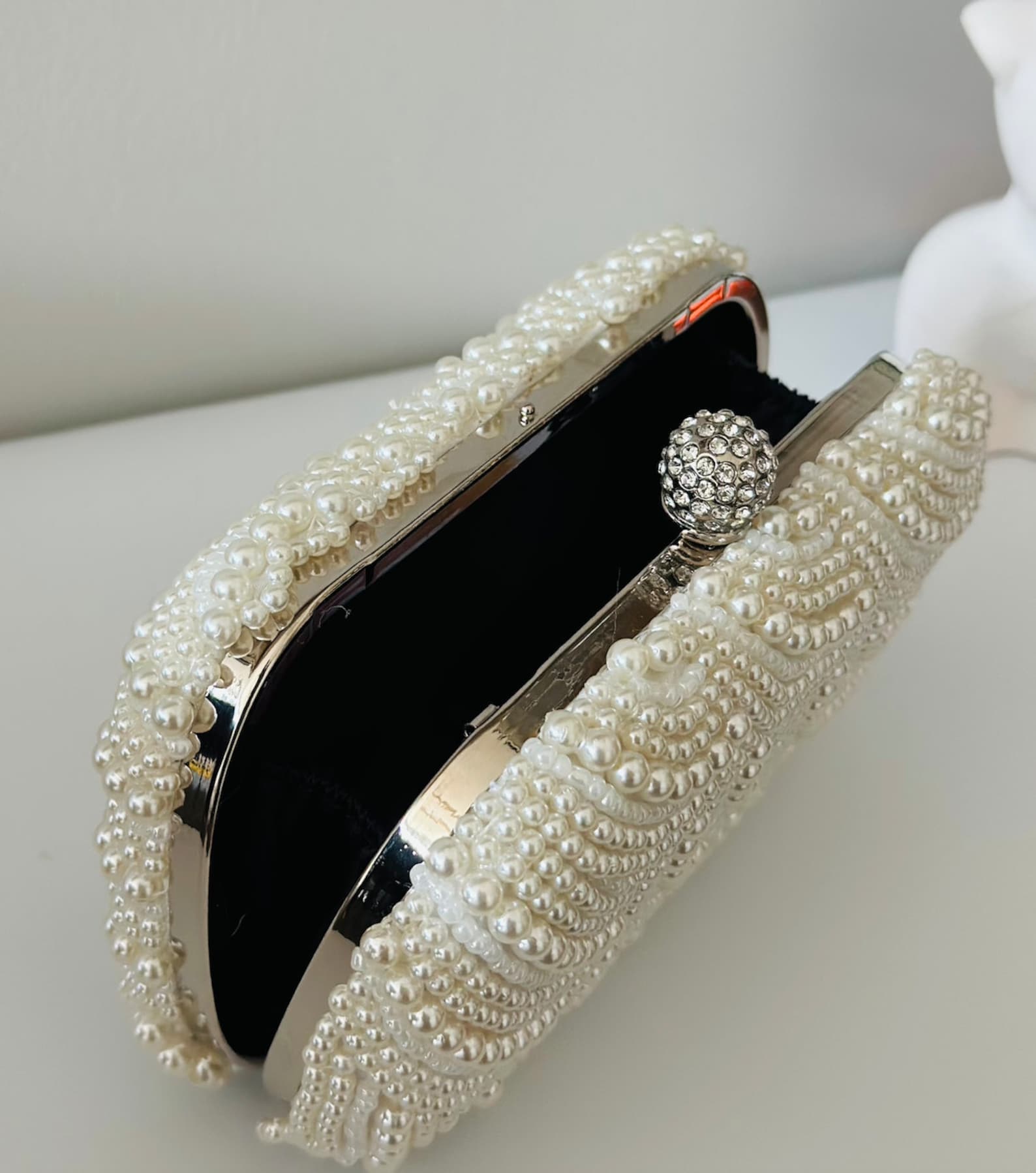 Pearl Bag, Pearl Purse, White Bag, White Purse Clutch, Evening Purse ...