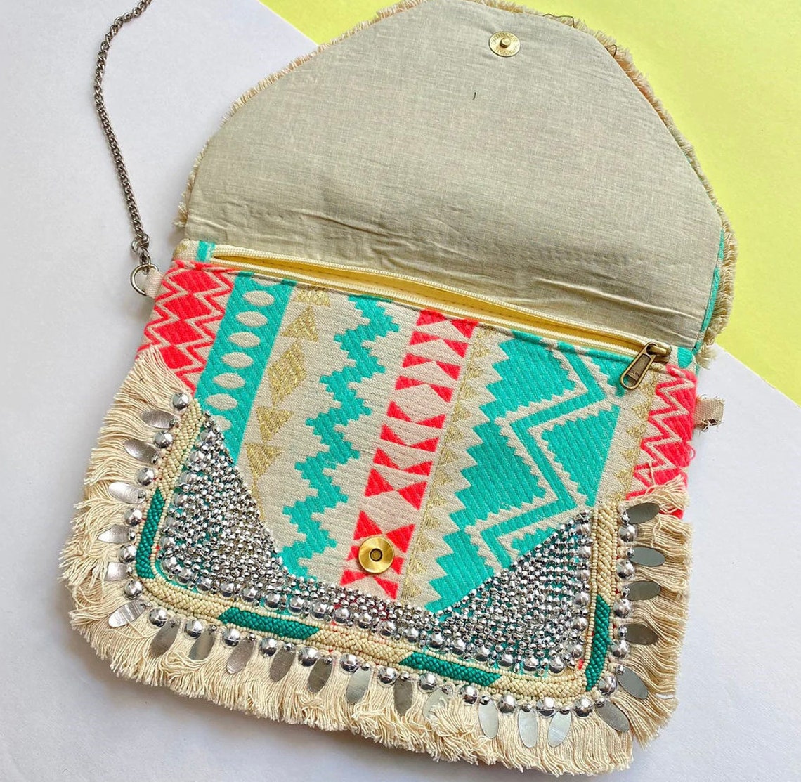 Boho Clutch Boho Bag Handmade Clutch Anniversary Gift for Her Luxury ...