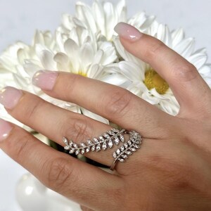 Rhinestone Floral Ring, Flower Ring Adjustable, Unique Gift Idea ...