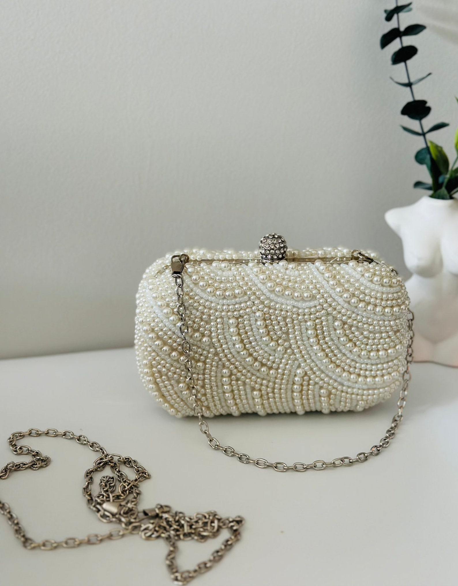 Pearl Bag, Pearl Purse, White Bag, White Purse Clutch, Evening Purse ...