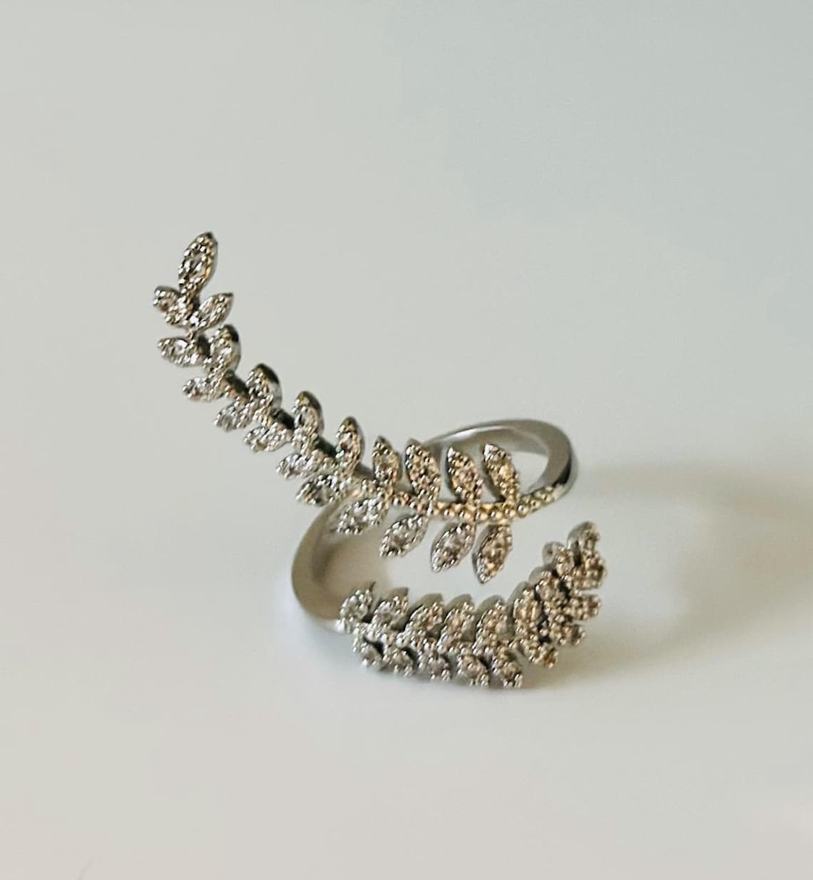 Rhinestone Floral Ring, Flower Ring Adjustable, Unique Gift Idea ...