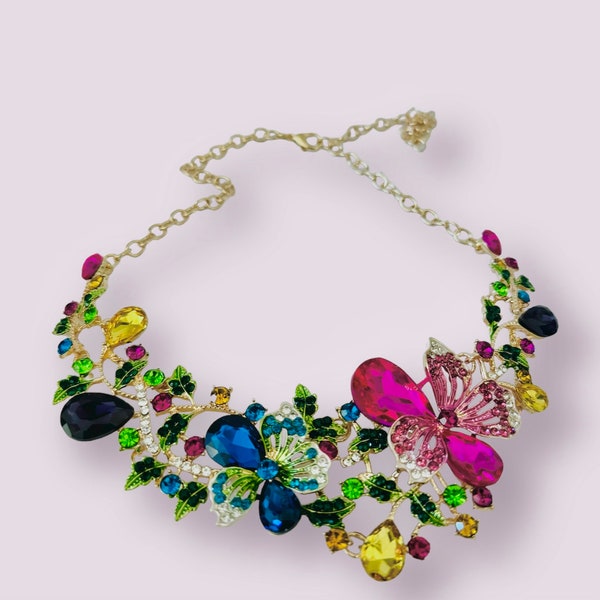 Rhinestone Necklace - Etsy