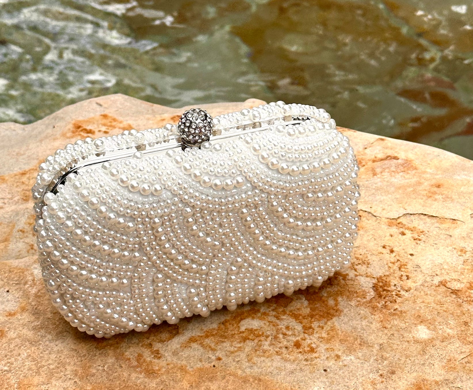 Pearl Bag, Pearl Purse, White Bag, White Purse Clutch, Evening Purse ...