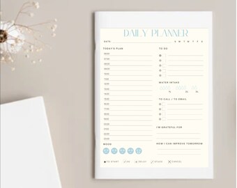 Daily Planner Printable, Instant Download, to Do List, Daily Schedule ...