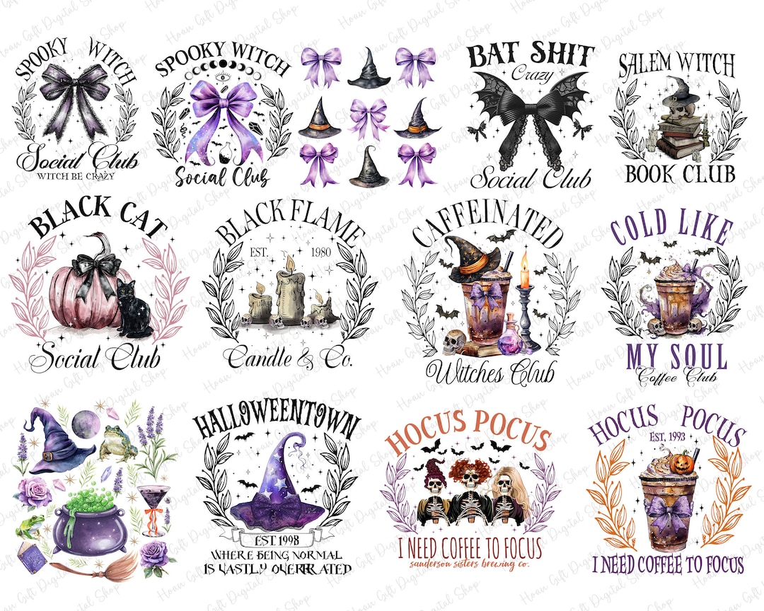 Witch Bundle Png, Witch Hat Png, Spooky Witch Png, Scrapbook Png, Scary ...
