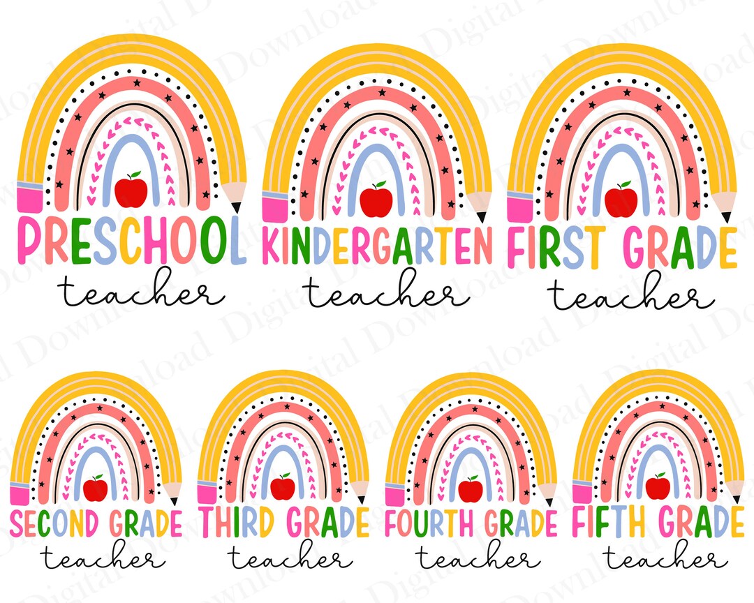 Teacher Rainbow Svg Bundle, Teacher Love Inspire, Hello Back to School ...