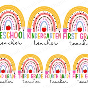 Teacher Rainbow Svg Bundle, Teacher Love Inspire, Hello Back to School ...