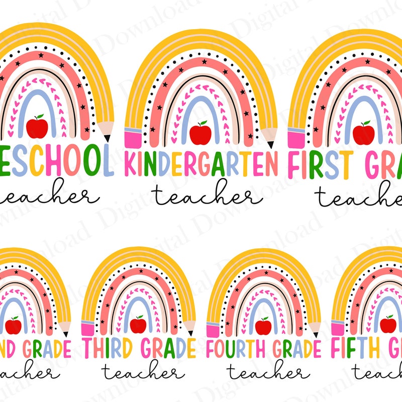 Rainbow Teacher Svg - Etsy