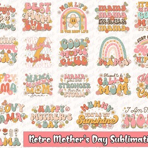 Retro Mothers Day Png Bundle, Best Mom Ever Png, Mothers Day Gifts ...
