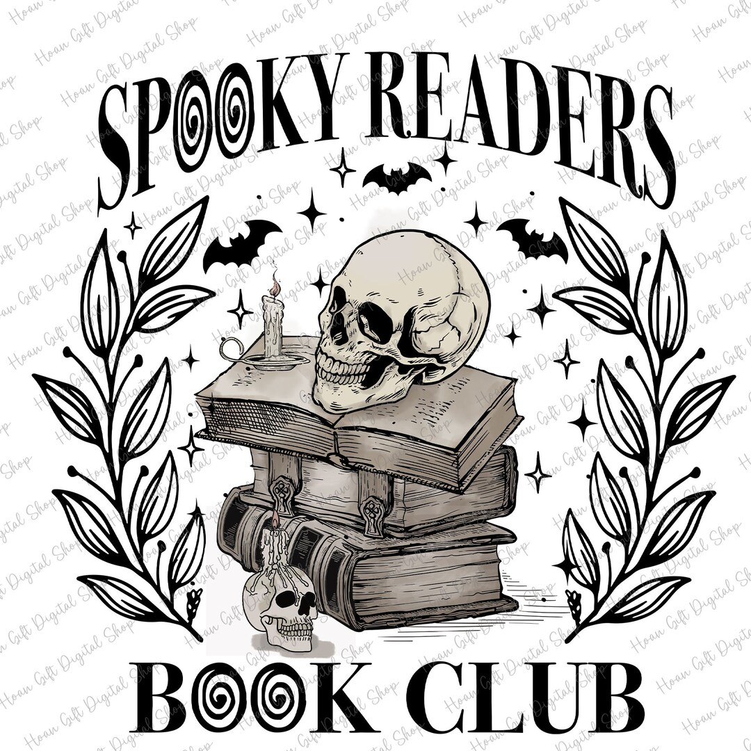 Spooky Reader Png, Spooky Readers Book Club Png, Retro Halloween Png ...